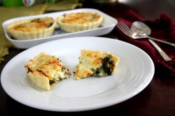 Eggless Spinach, Cheese and Paneer Quiche