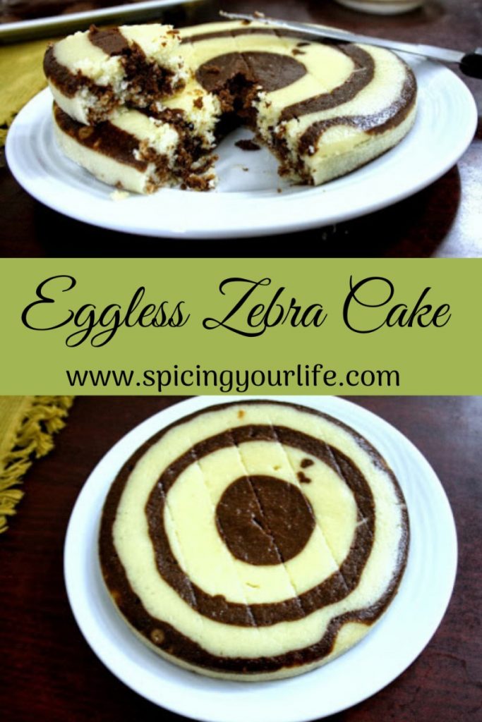 Z for Zebra Cake | Eggless Zebra Cake