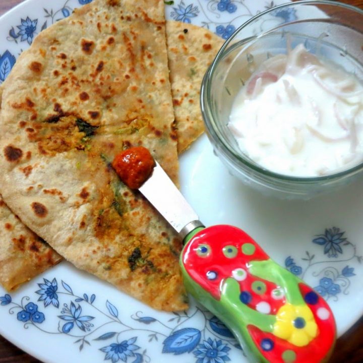Methi Aloo Paneer Stuffed Paratha