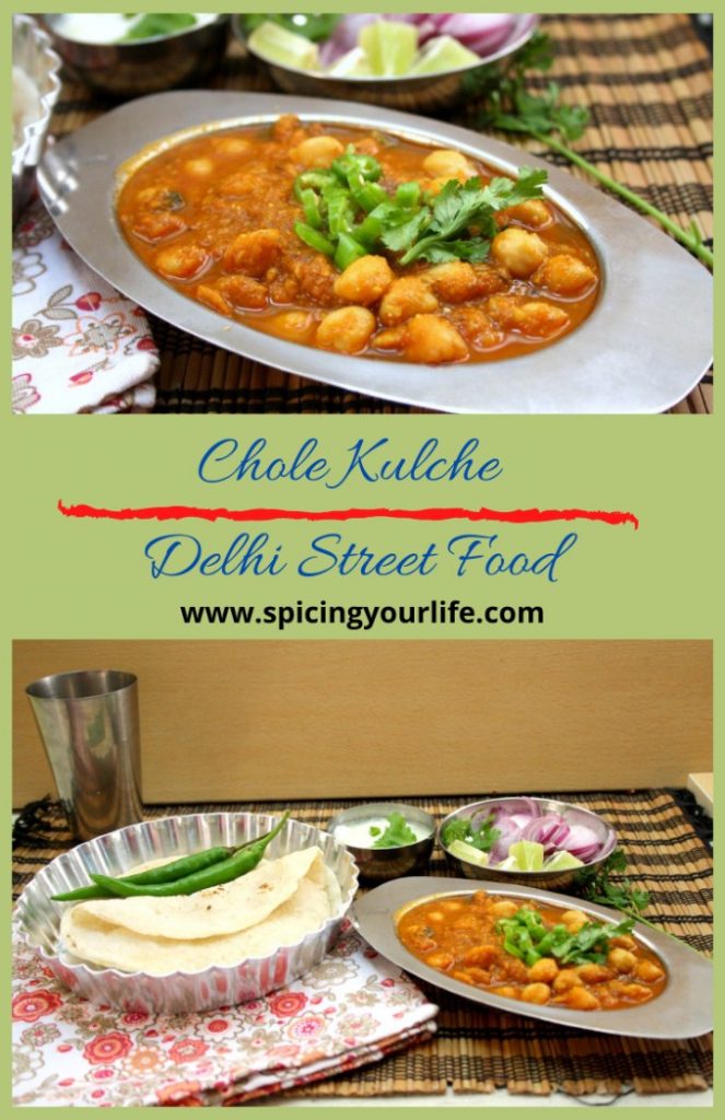 Chole Kulcha Recipe (Delhi Street Style Chickpea Curry with Kulcha)