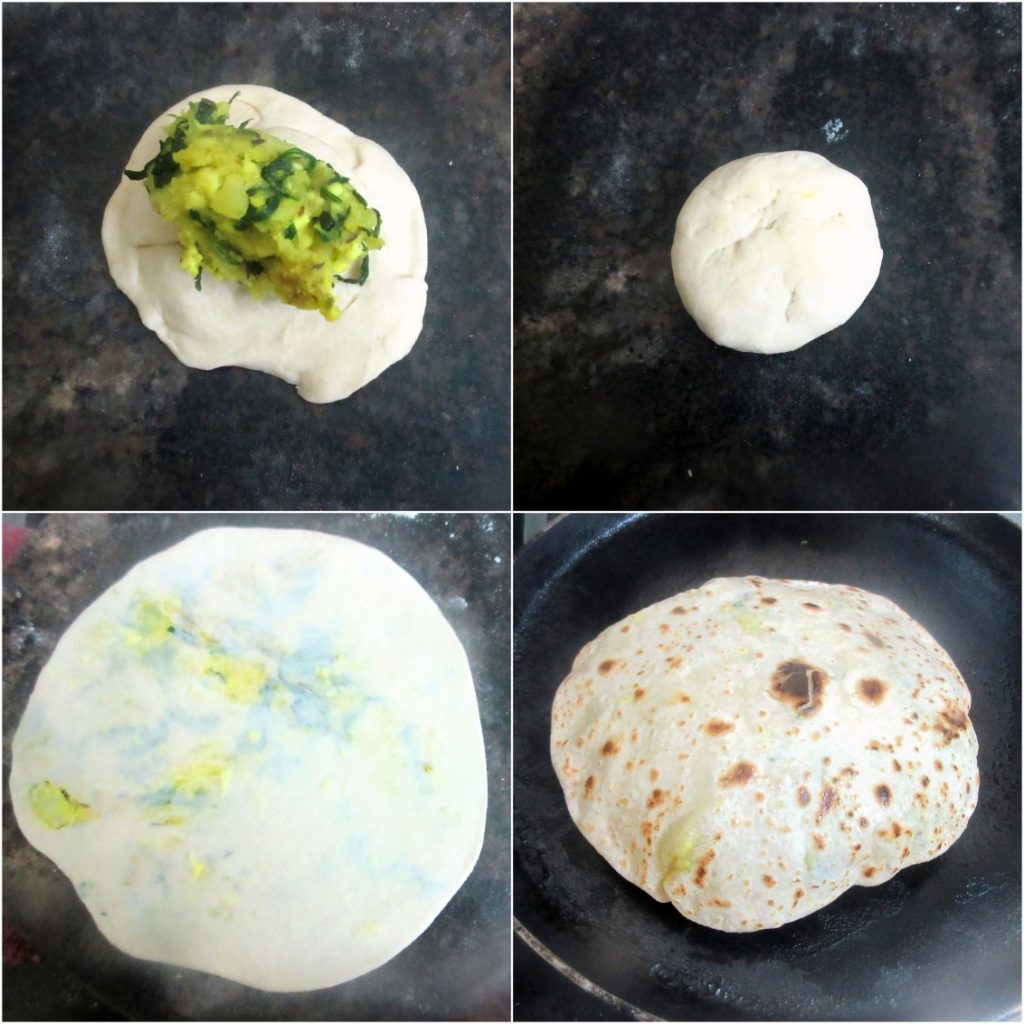 Methi Aloo Paneer Stuffed Paratha