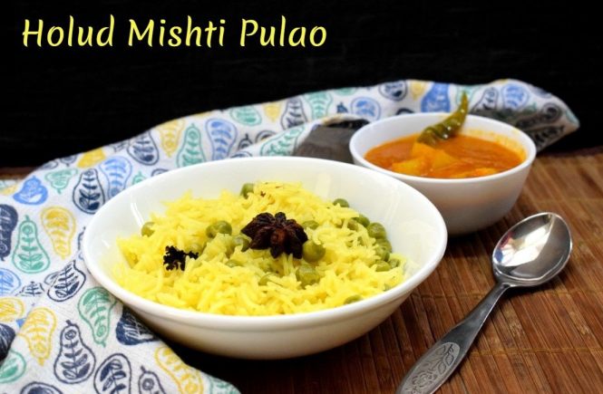 Holud Mishti Pulao | Bengali Sweet Saffron Polau
