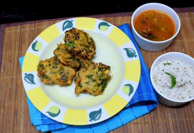 Palak Vada | Spinach Lentil Fritters