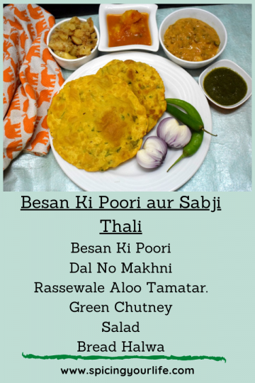 Besan Ki Poori aur Sabzi Thali